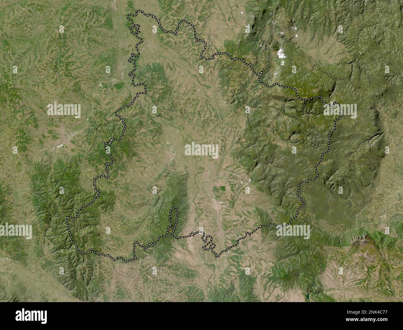 Pomoravski, district of Serbia. Low resolution satellite map Stock ...