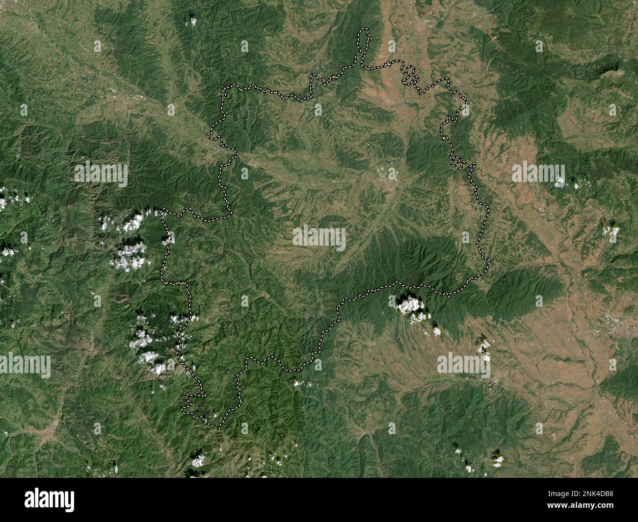 Rasinski, district of Serbia. High resolution satellite map Stock Photo ...