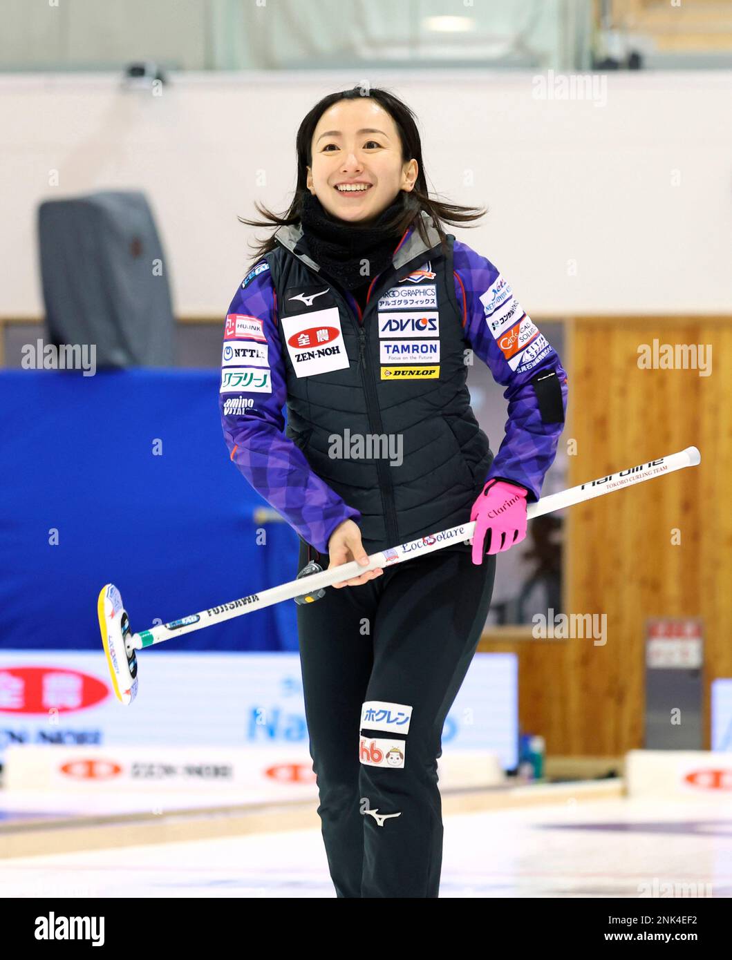 Satsuki Fujisawa, a skip of Loco Solare, celebrates after earning 5 ...