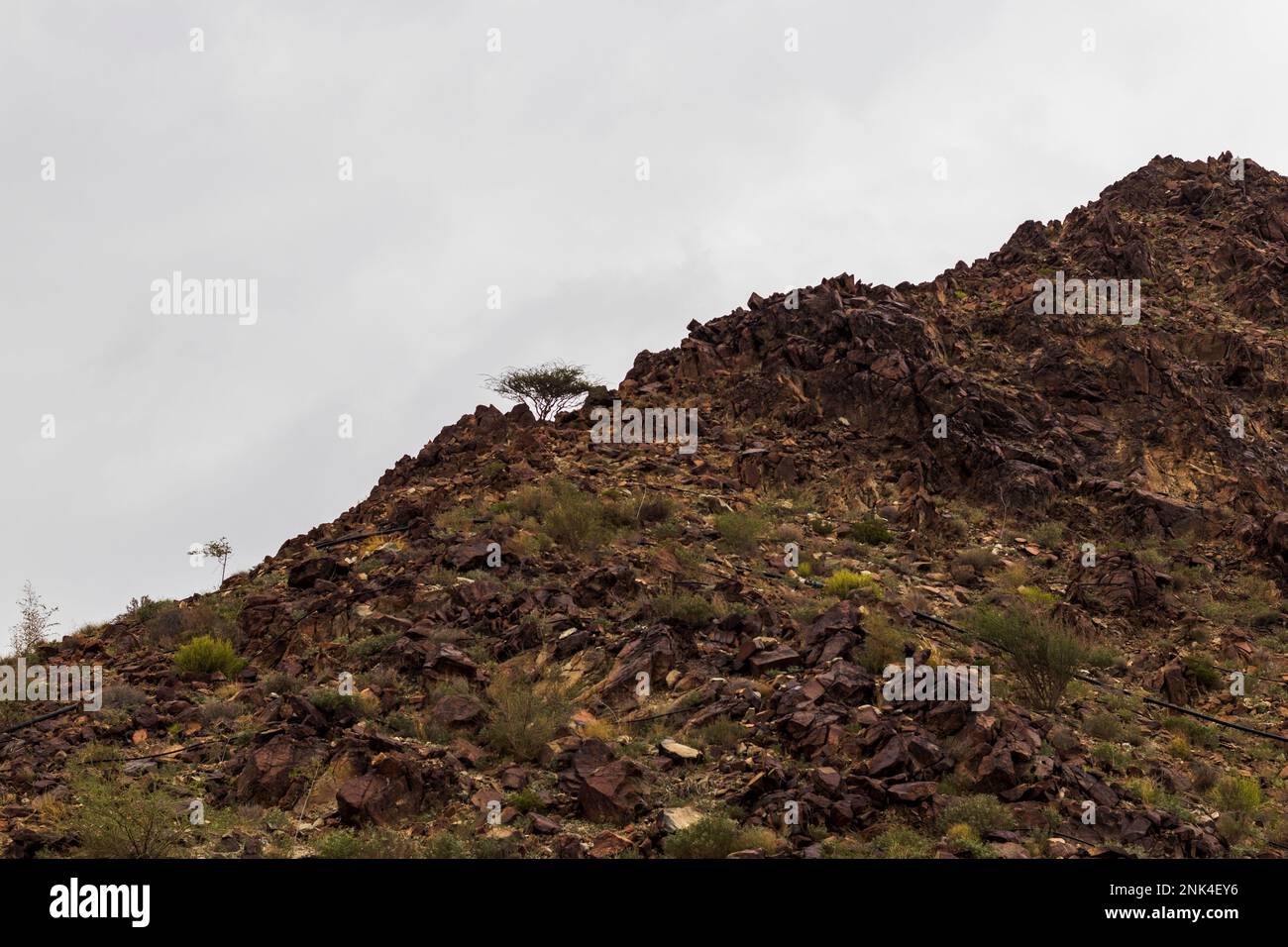 Mountains surrounding Al Rafisah Dam in Sharjah Emirate Stock Photo - Alamy