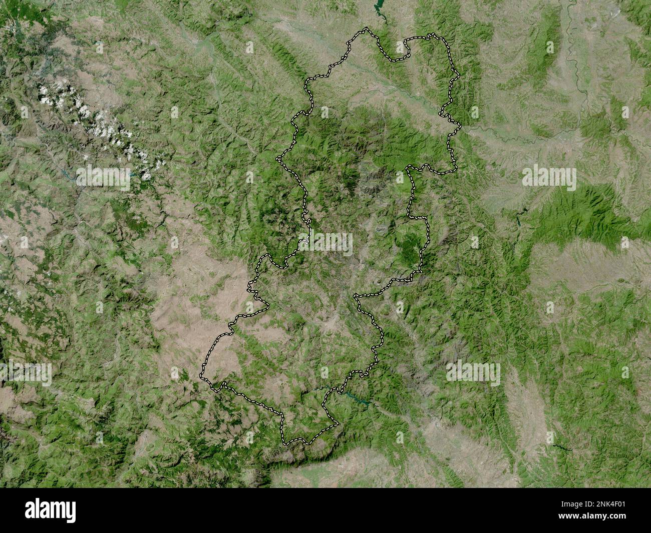 Raski, district of Serbia. High resolution satellite map Stock Photo ...
