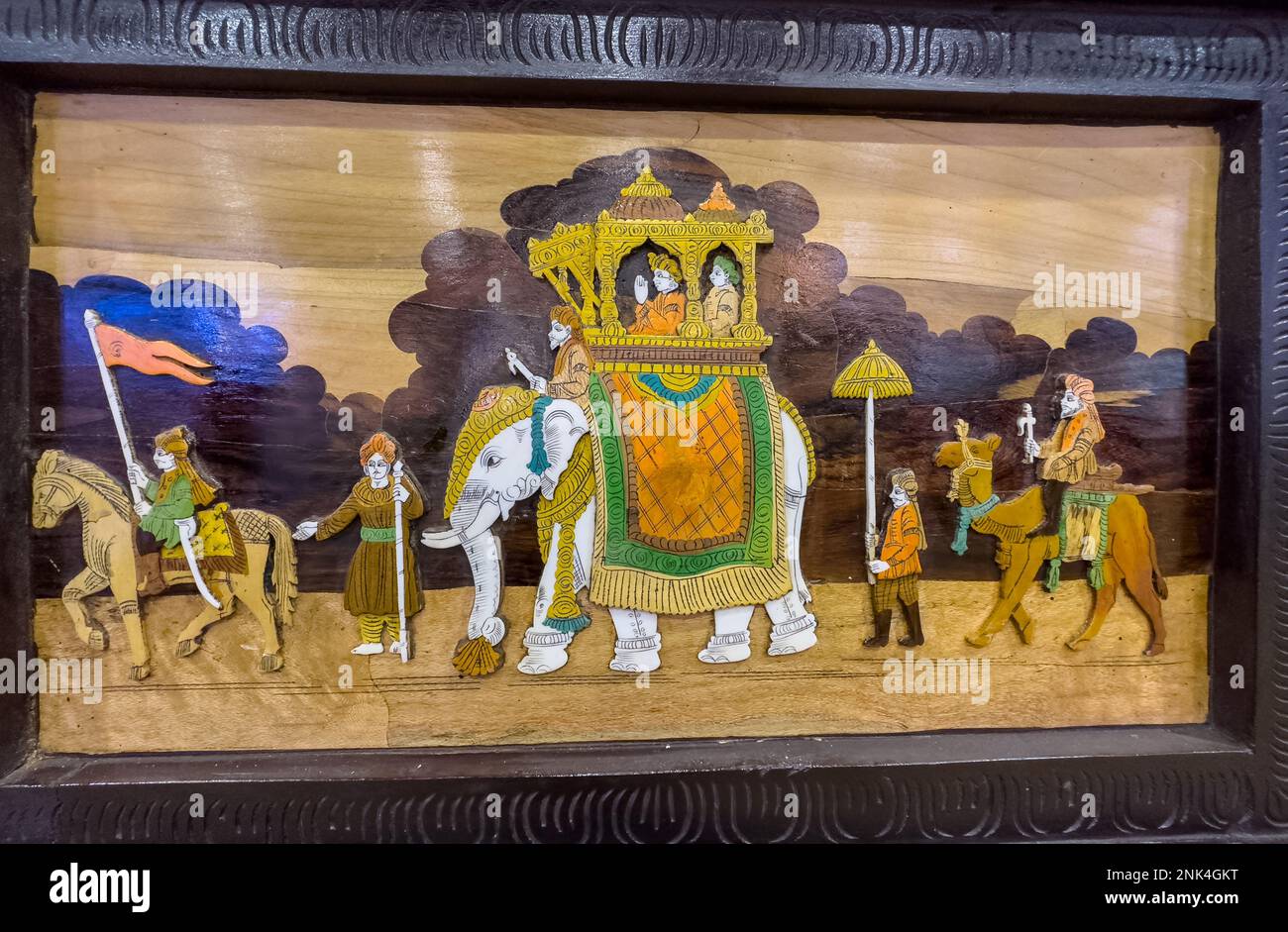 Indian hindu god handmade painting on wooden canvas with frame ...