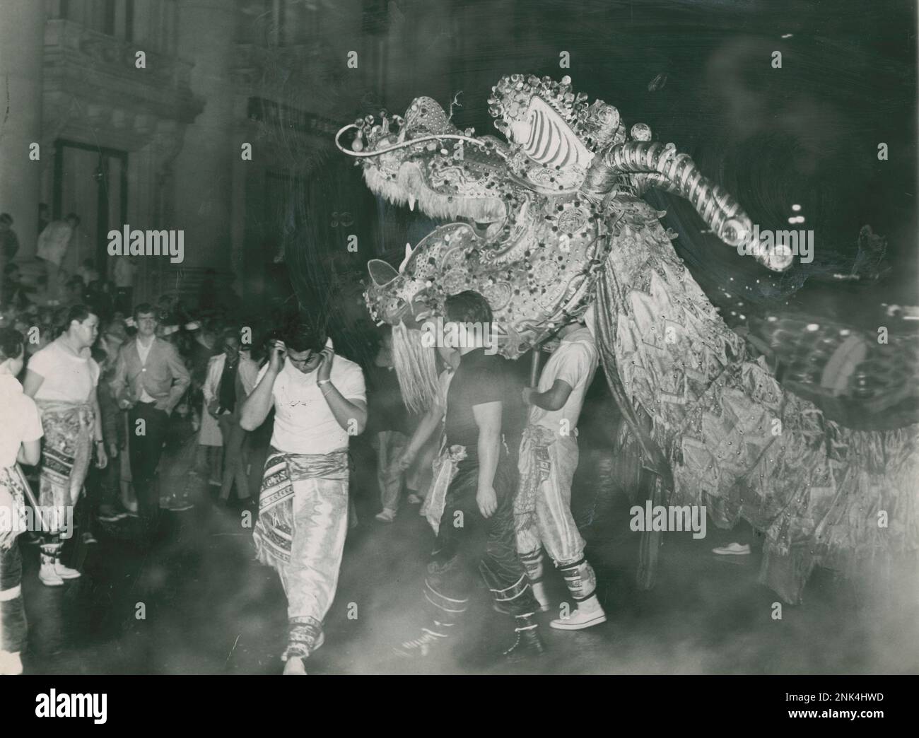 February 9, 1975: The air is thick with smoke from firecrackers at the ...