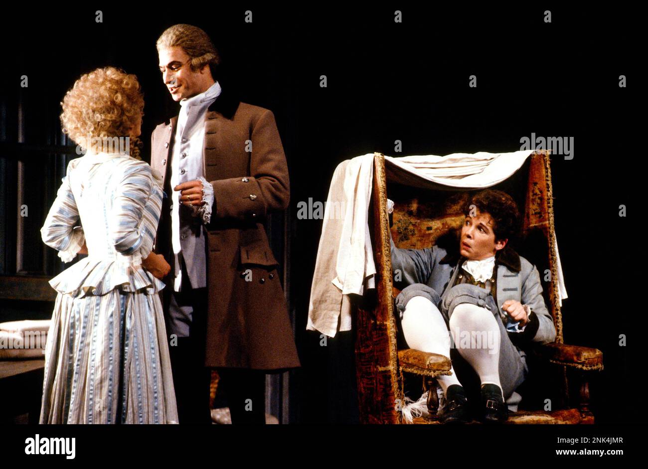 Cherubino witnesses Almaviva proposition Susanna - l-r: Lesley Garrett ...