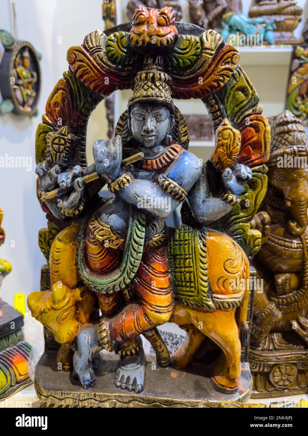 New Delhi, India - November 2022: Handmade colorful souvenir on display ...