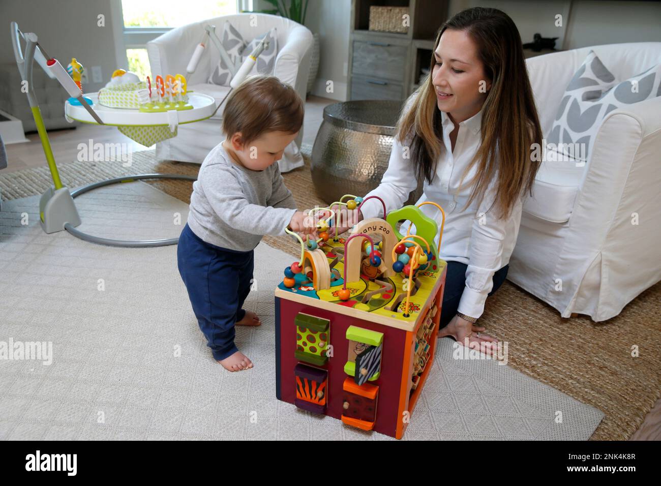 Lauren McClelland spends time with her 10-month-old son Lucas Gunn at ...