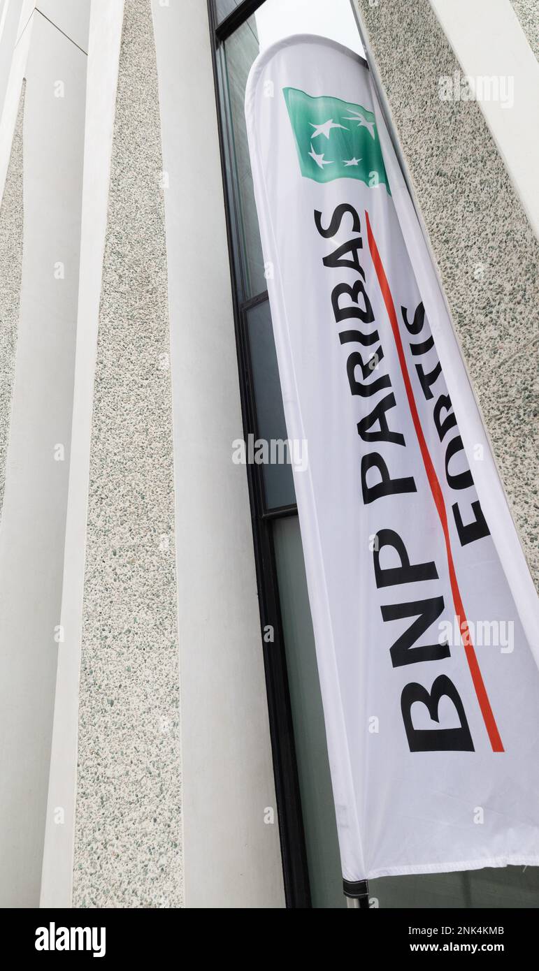 Illustration shows the headquarters of the BNP Paribas banking group ...