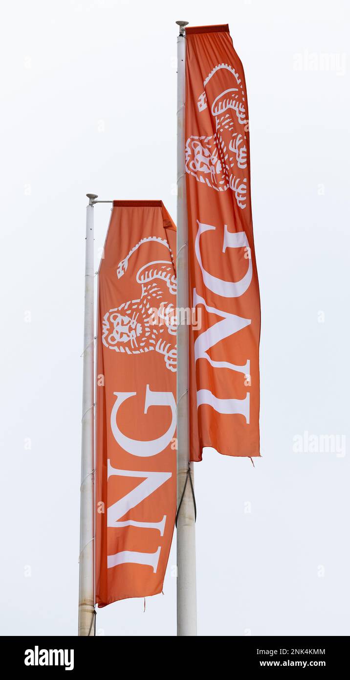 Illustration shows the headquarters of the ING Belgium banking group ...