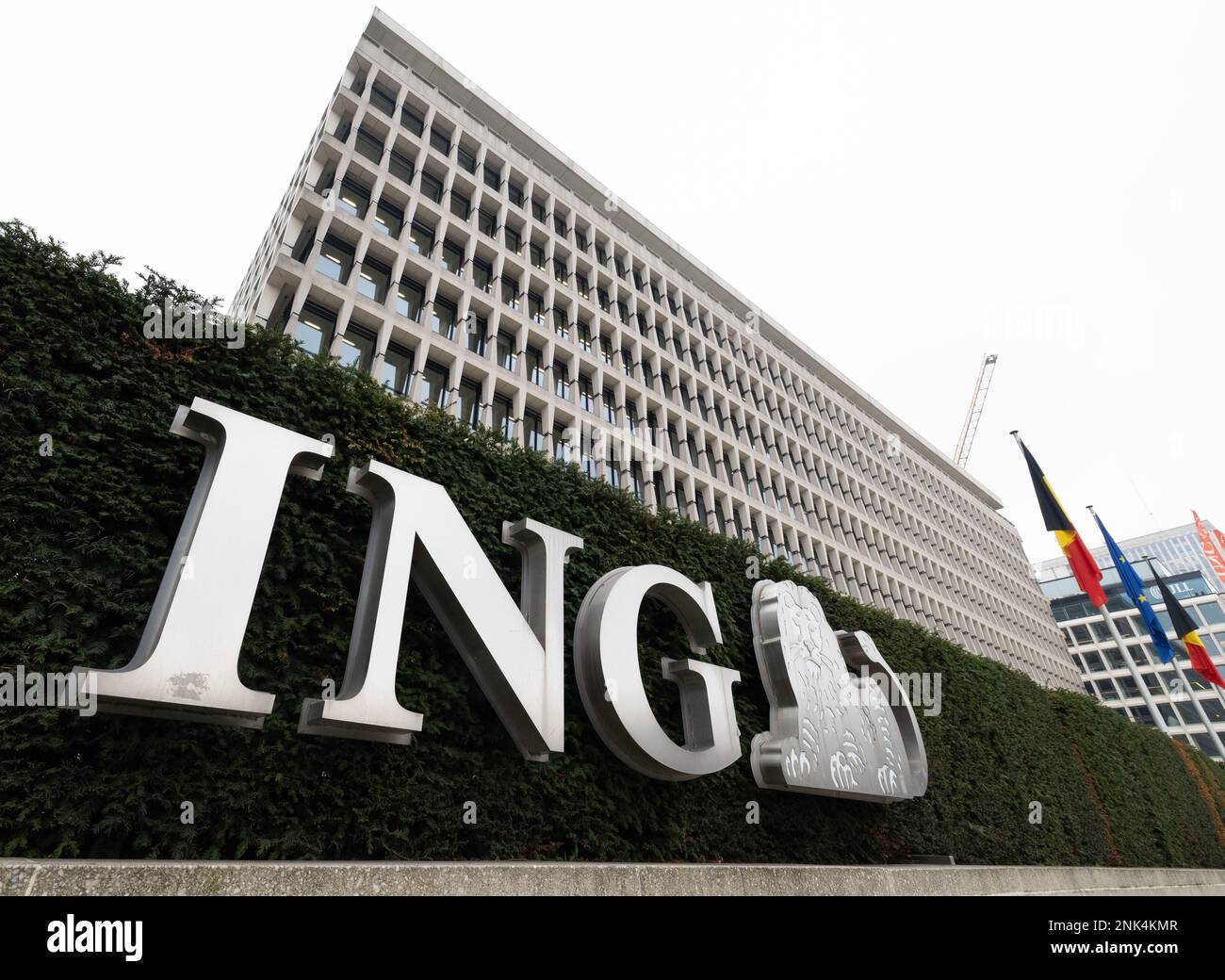 Illustration shows the headquarters of the ING Belgium banking group ...