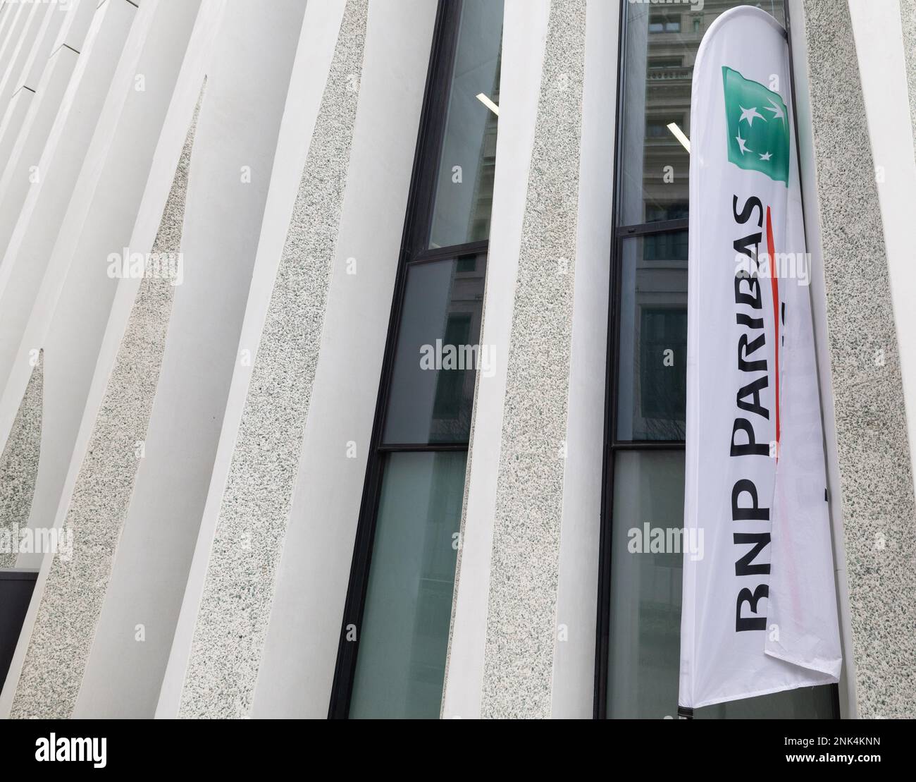 Illustration shows the headquarters of the BNP Paribas banking group ...