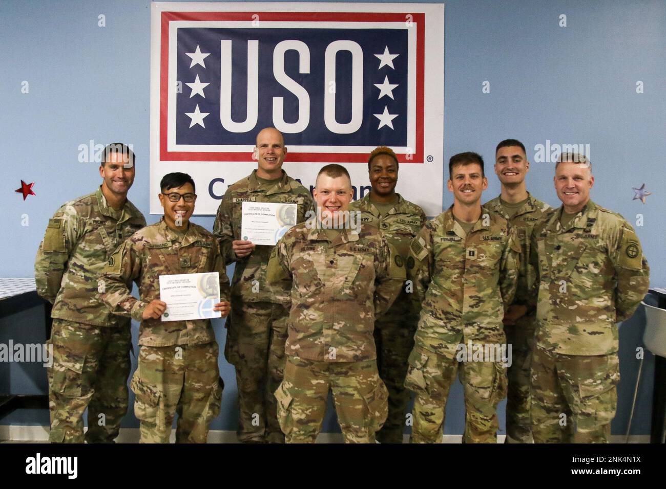 Task Force Spartan, 35th Infantry Division Public Affairs teaches a ...