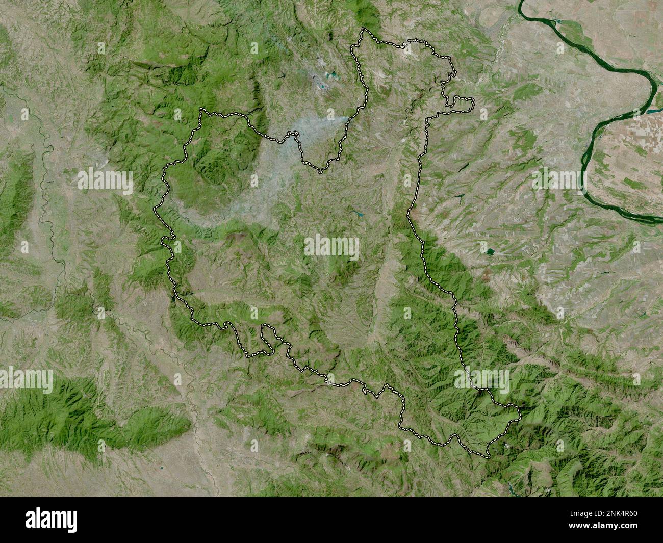 Zajecarski, district of Serbia. High resolution satellite map Stock ...