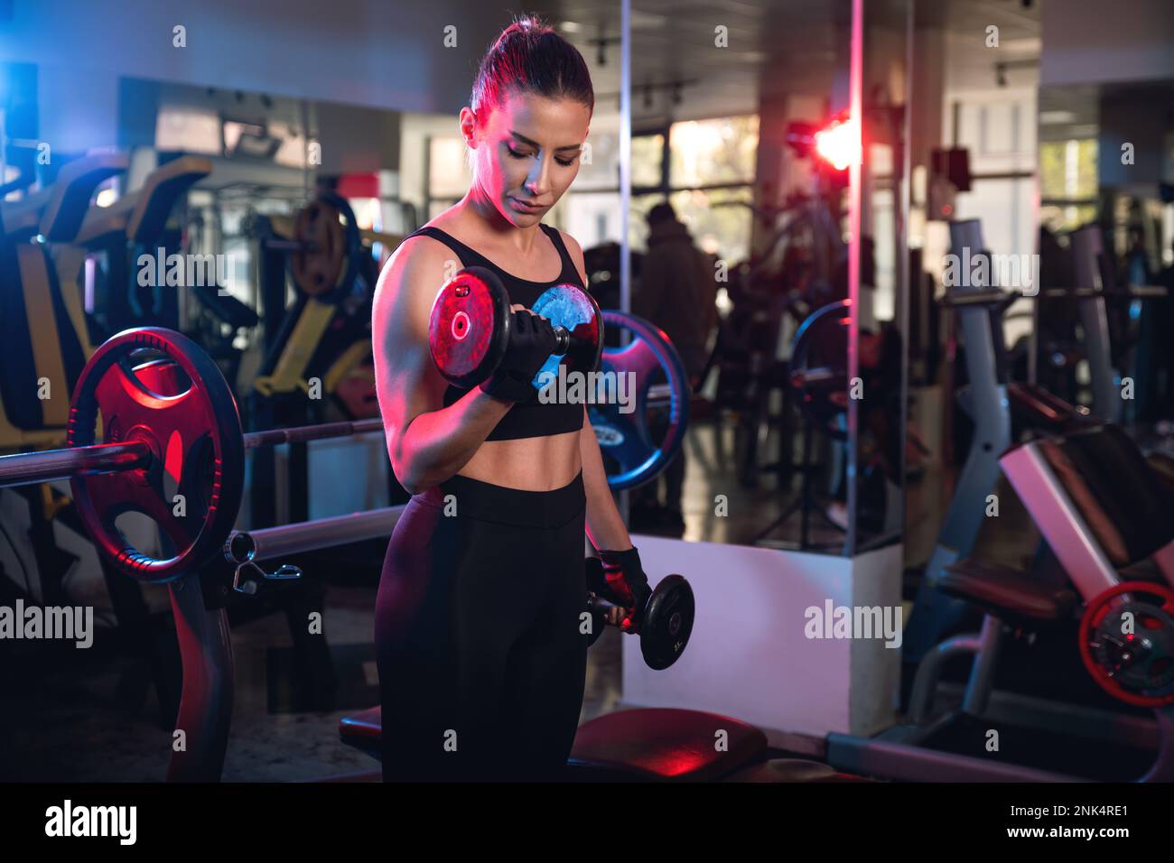 Woman curls smile hi-res stock photography and images - Alamy