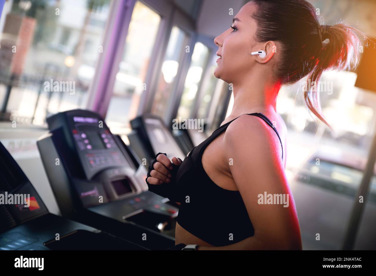 Tread mill woman running hi-res stock photography and images - Alamy