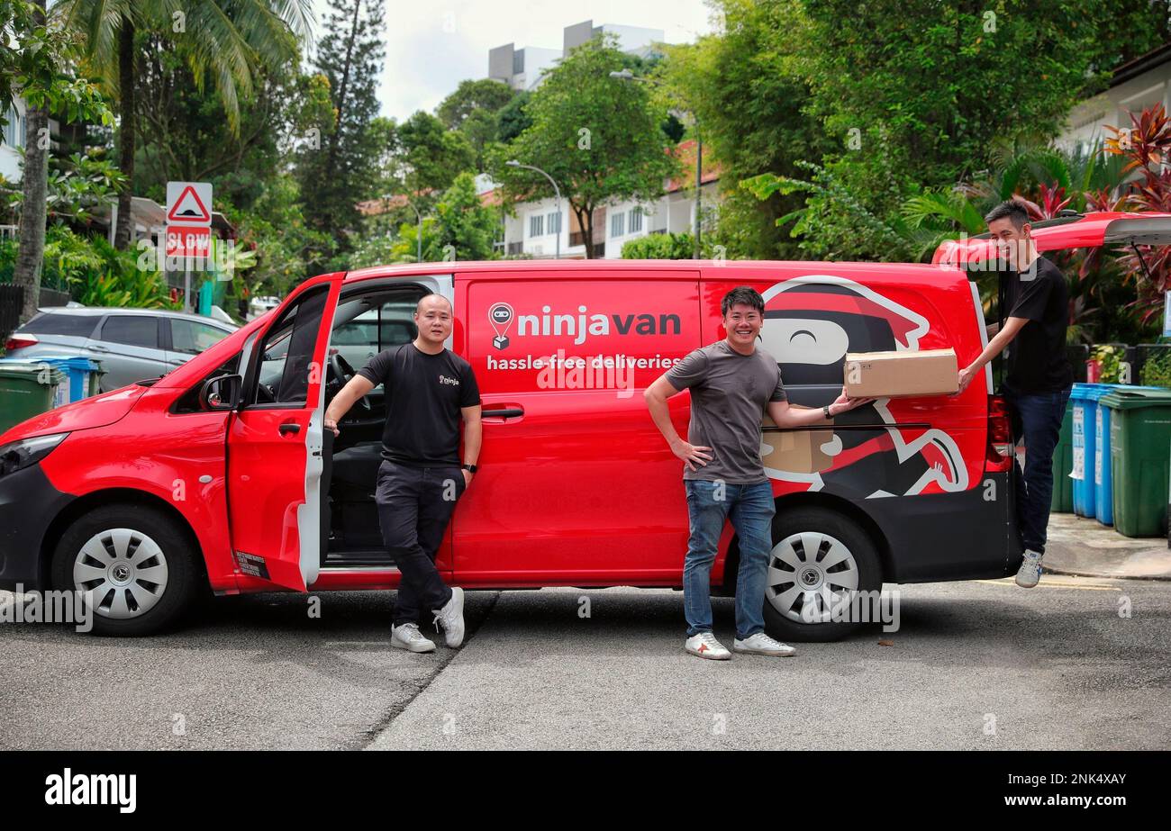 (From left) Co-founders of logistics company Ninja Van, Shaun Chong ...