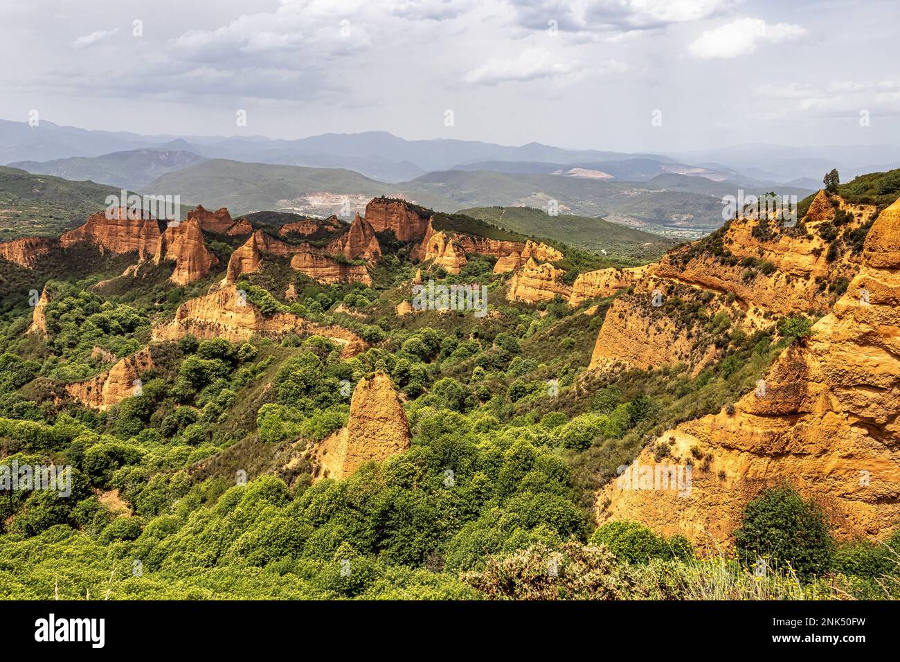 Spectacular landscape of las Medulas, ancient gold mine in Spain. It is ...