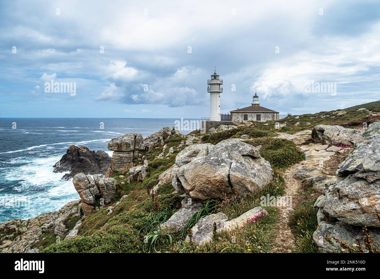 Lighthouse of cape of Tourinan in Muxia, Costa da Morte, Death Coast ...