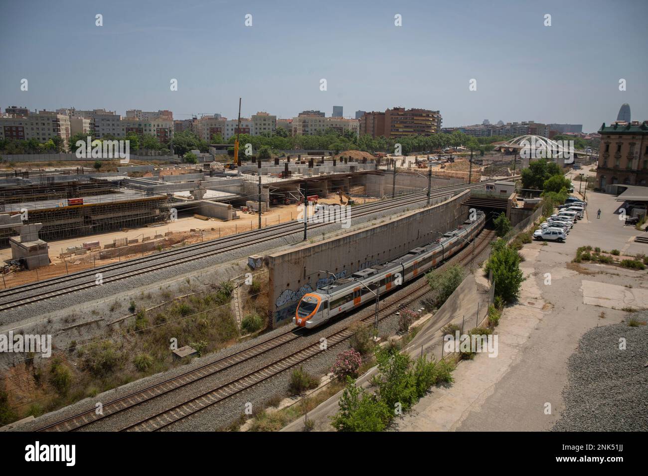 General view of the progress of the La Sagrera station project, on May ...
