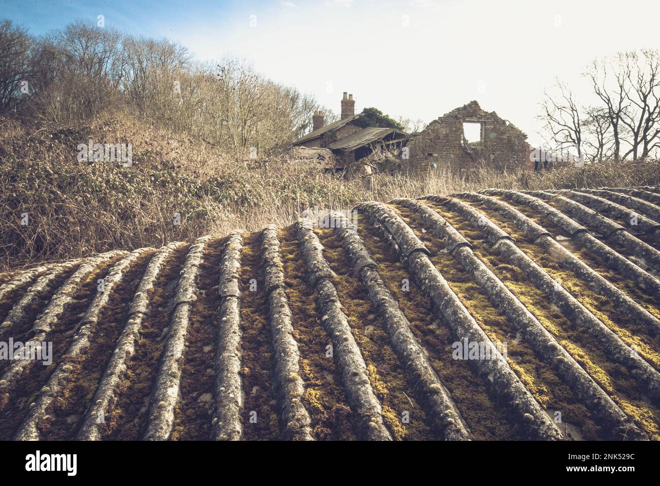 The remains of an abandoned farm house outside Farthingstone in ...