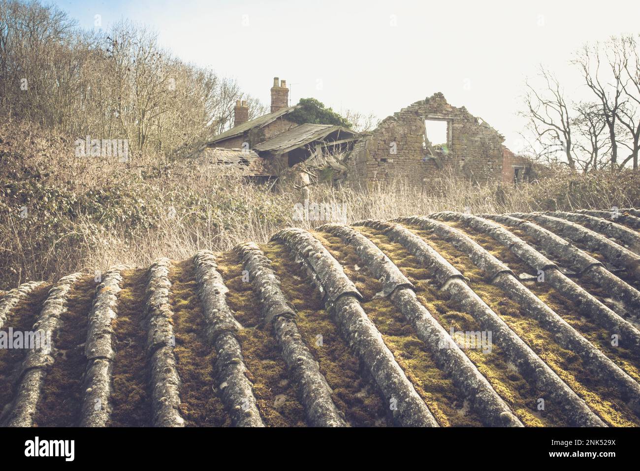 The remains of an abandoned farm house outside Farthingstone in ...