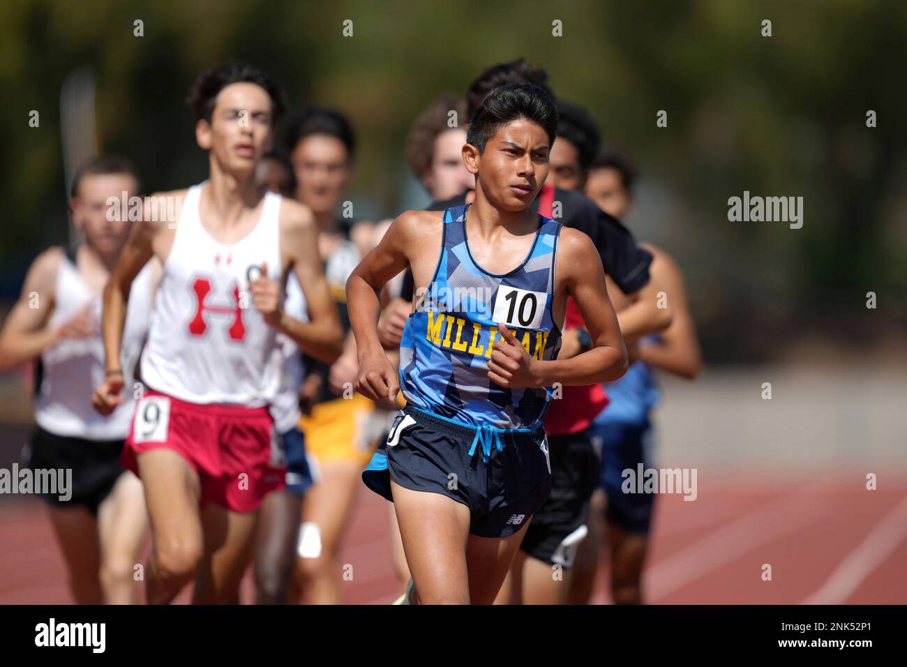 Jason Parra of Long Beach Millikan wins the 3,200m in 8:59.87 during ...