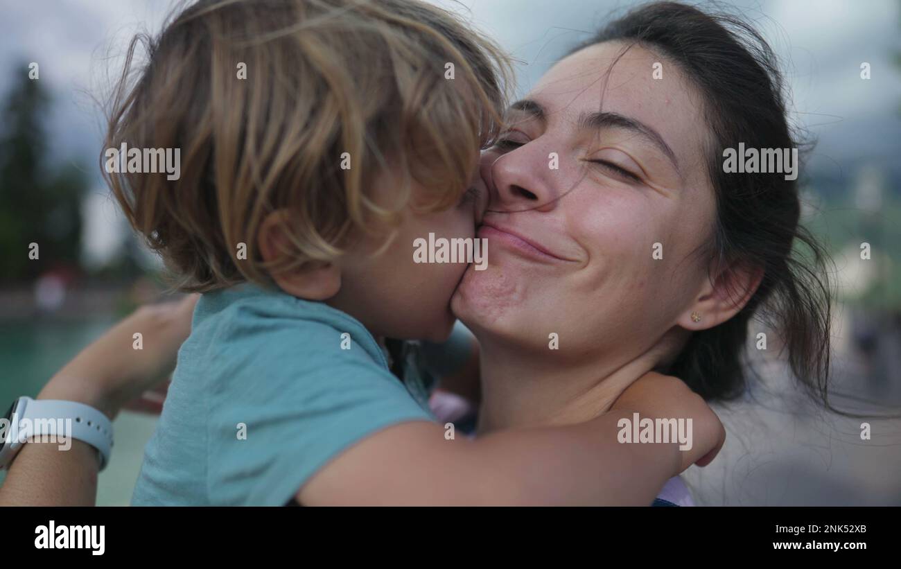 Cute mother and child bonding moment. Loving caring parent and child ...