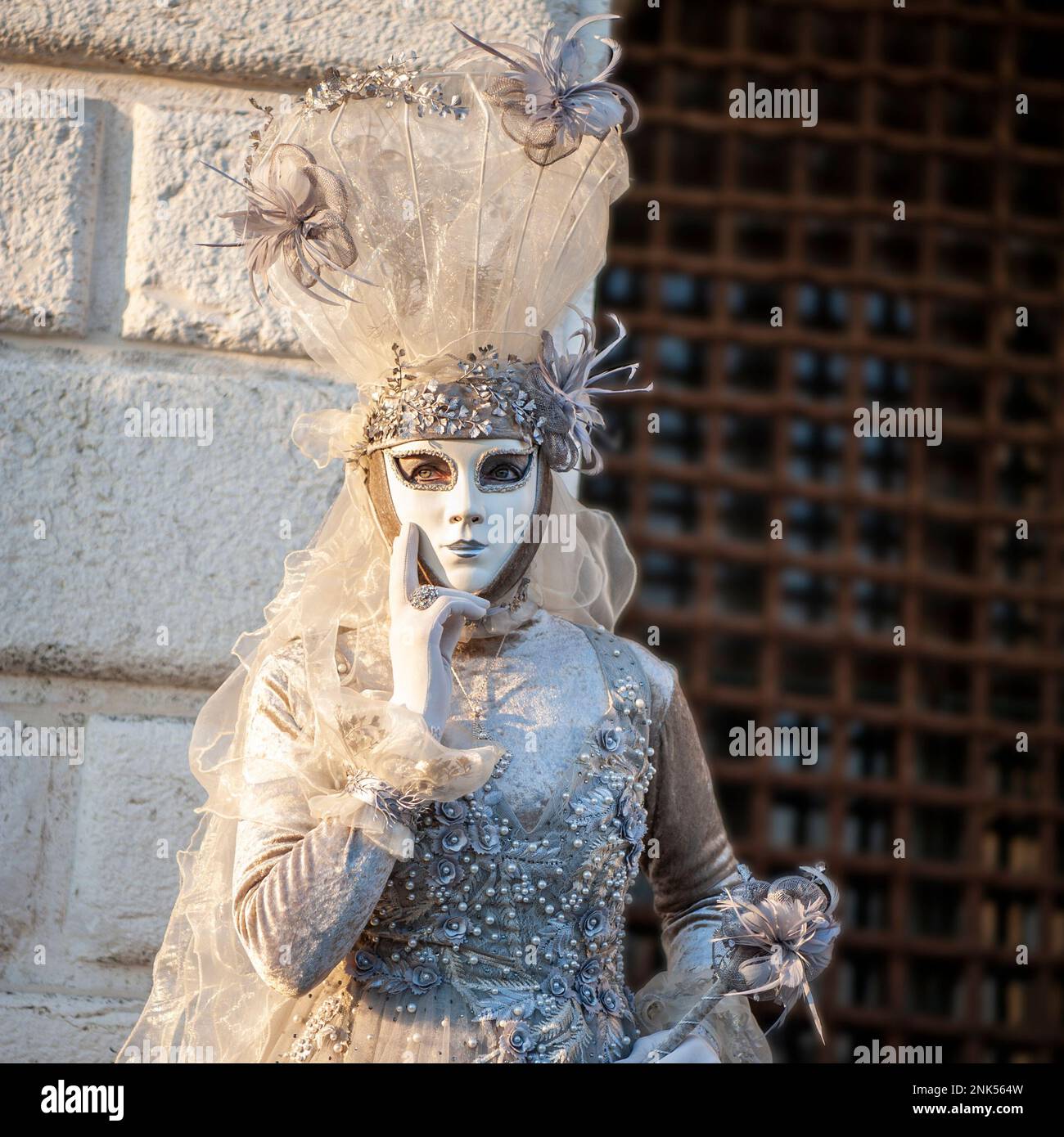 VENICE, ITALY - Febrary 14 2023: The masks of the Venice carnival 2023 ...