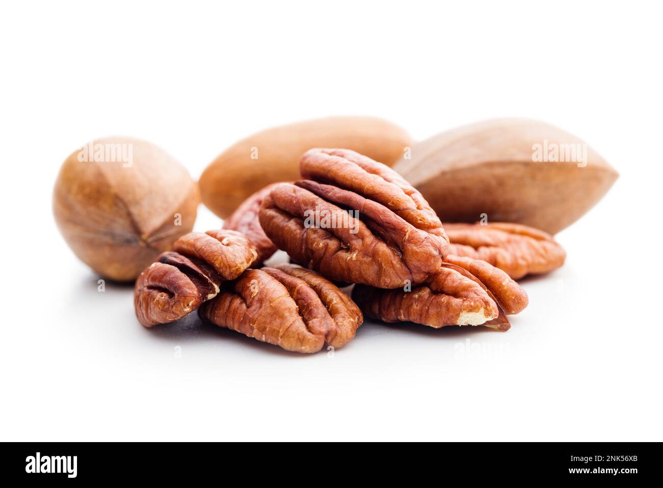 Peeled pecan nuts isolated on the white background Stock Photo - Alamy