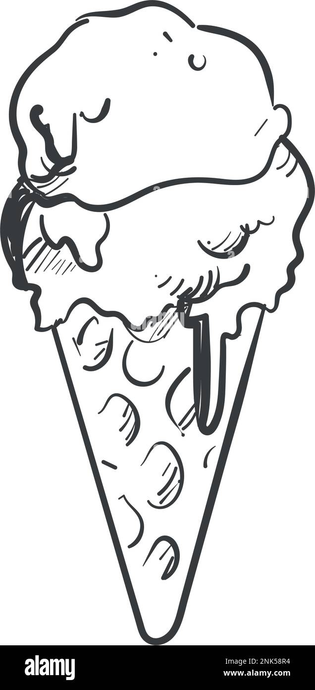 hand drawn ice cream cone Stock Vector Image & Art - Alamy