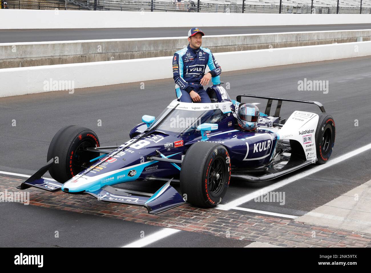 INDIANAPOLIS, IN - MAY 21: NTT IndyCar driver Marco Andretti poses for a photo with his car on ...