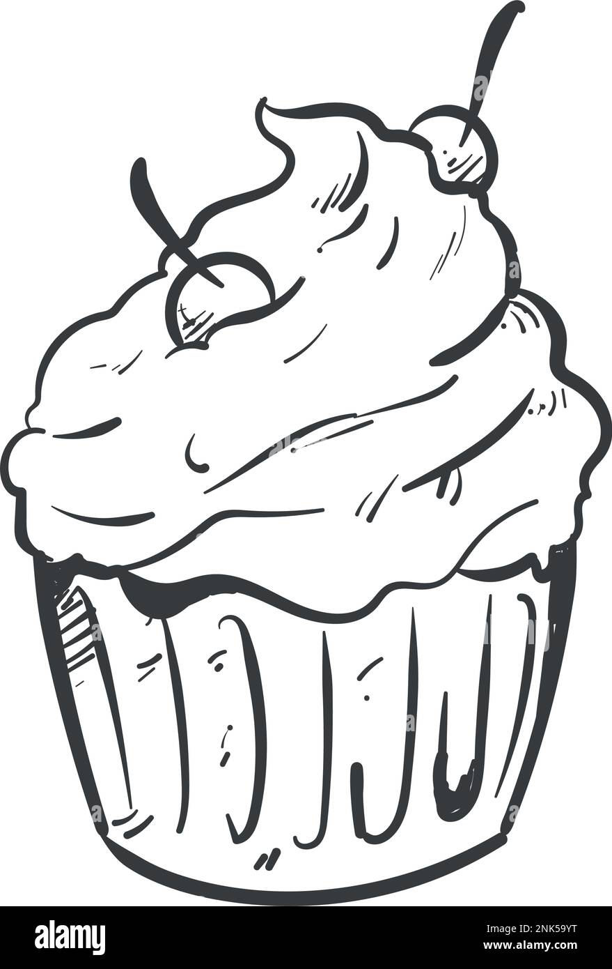 hand drawn cupcake Stock Vector Image & Art - Alamy