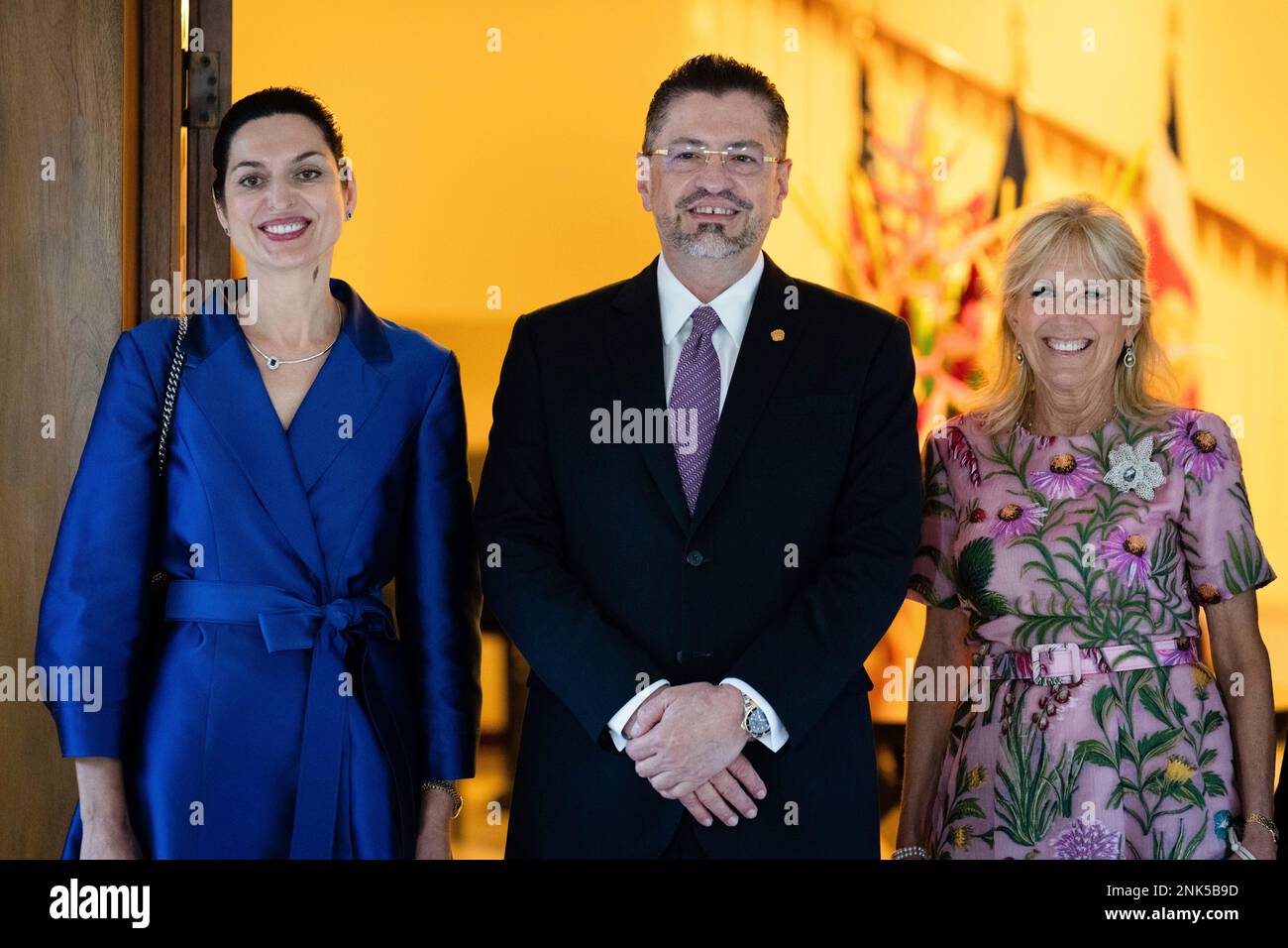 Costa Rican first lady Signe Zeicate, left, Costa Rican President ...