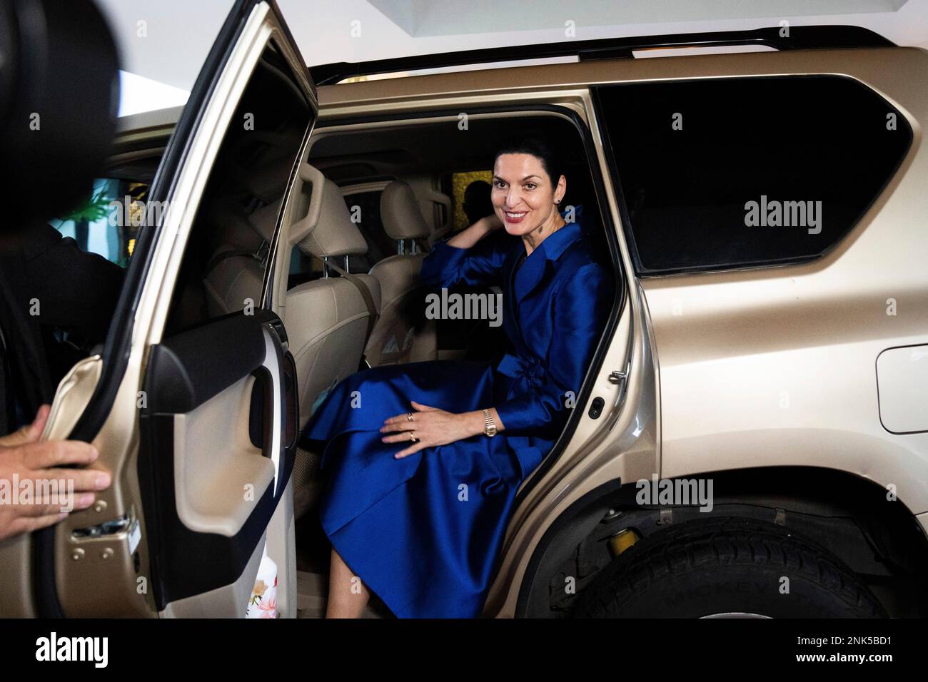 Costa Rica's first lady Signe Zeicate arrives for dinner with first ...