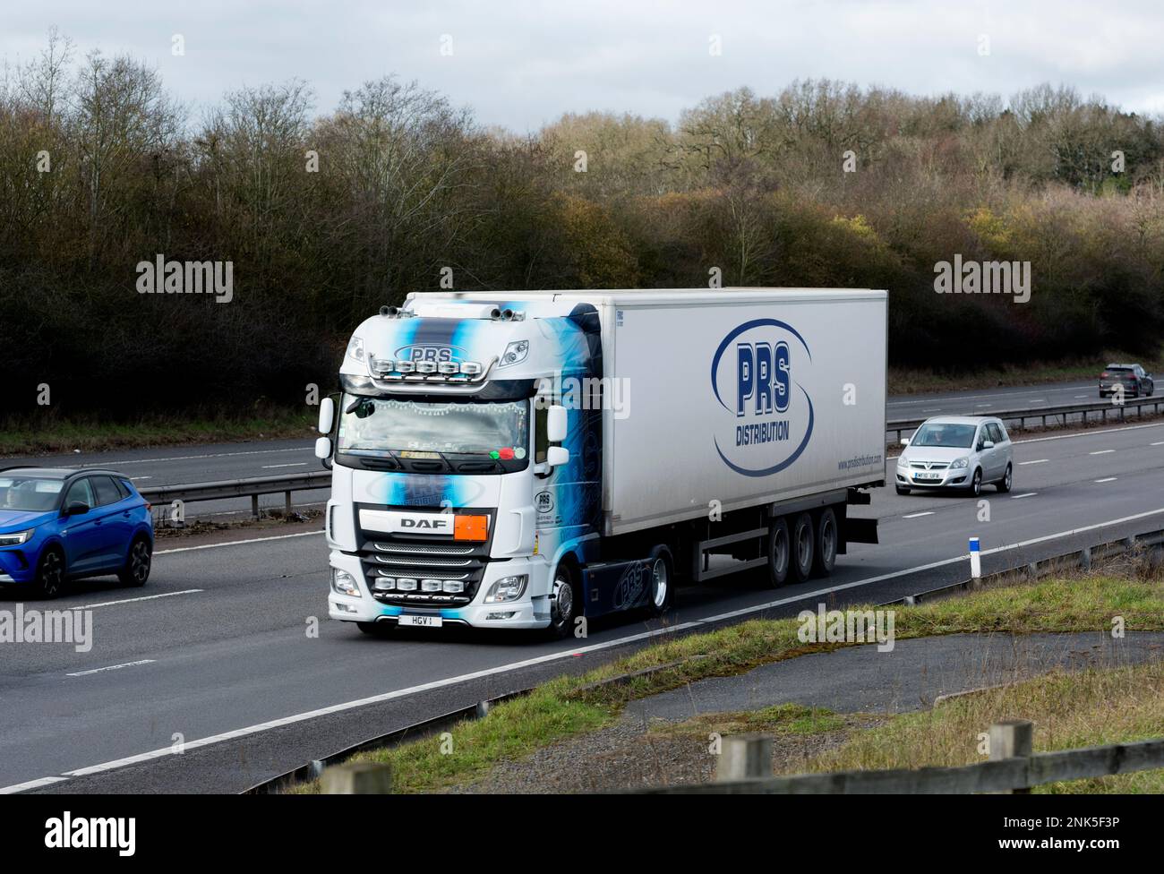 PRS Distribution lorry on the M40 motorway, Warwickshire, UK Stock ...