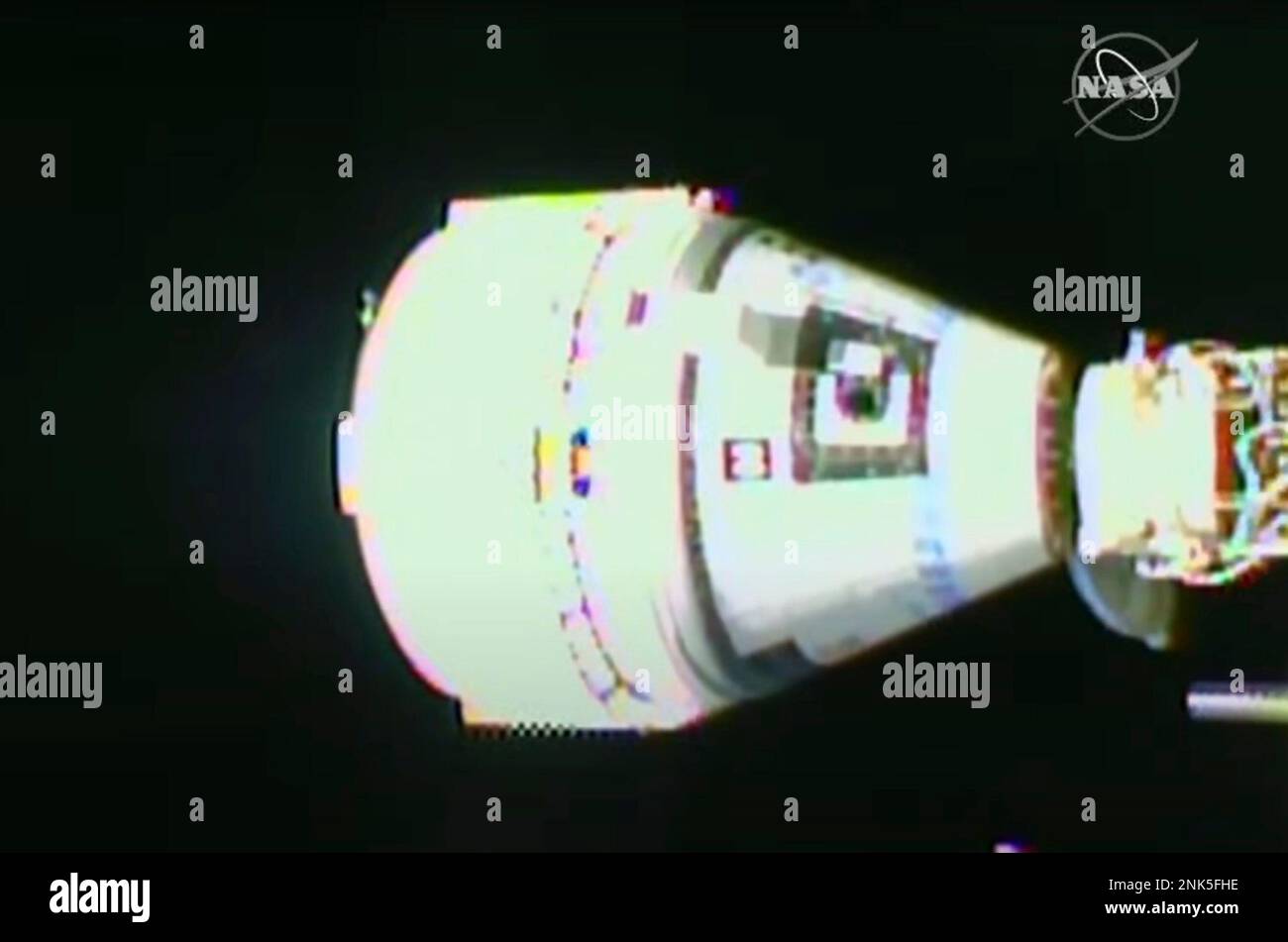 This image from NASA TV shows the Boeing Starliner docking at the ...