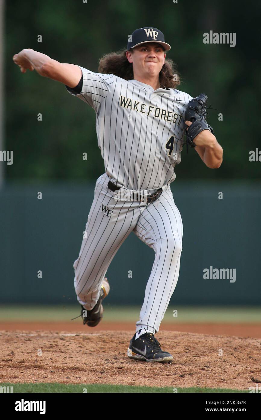 RALEIGH, NC - MAY 19: Wake Forest Demon Deacons pitcher Rhett Lowder (4 ...