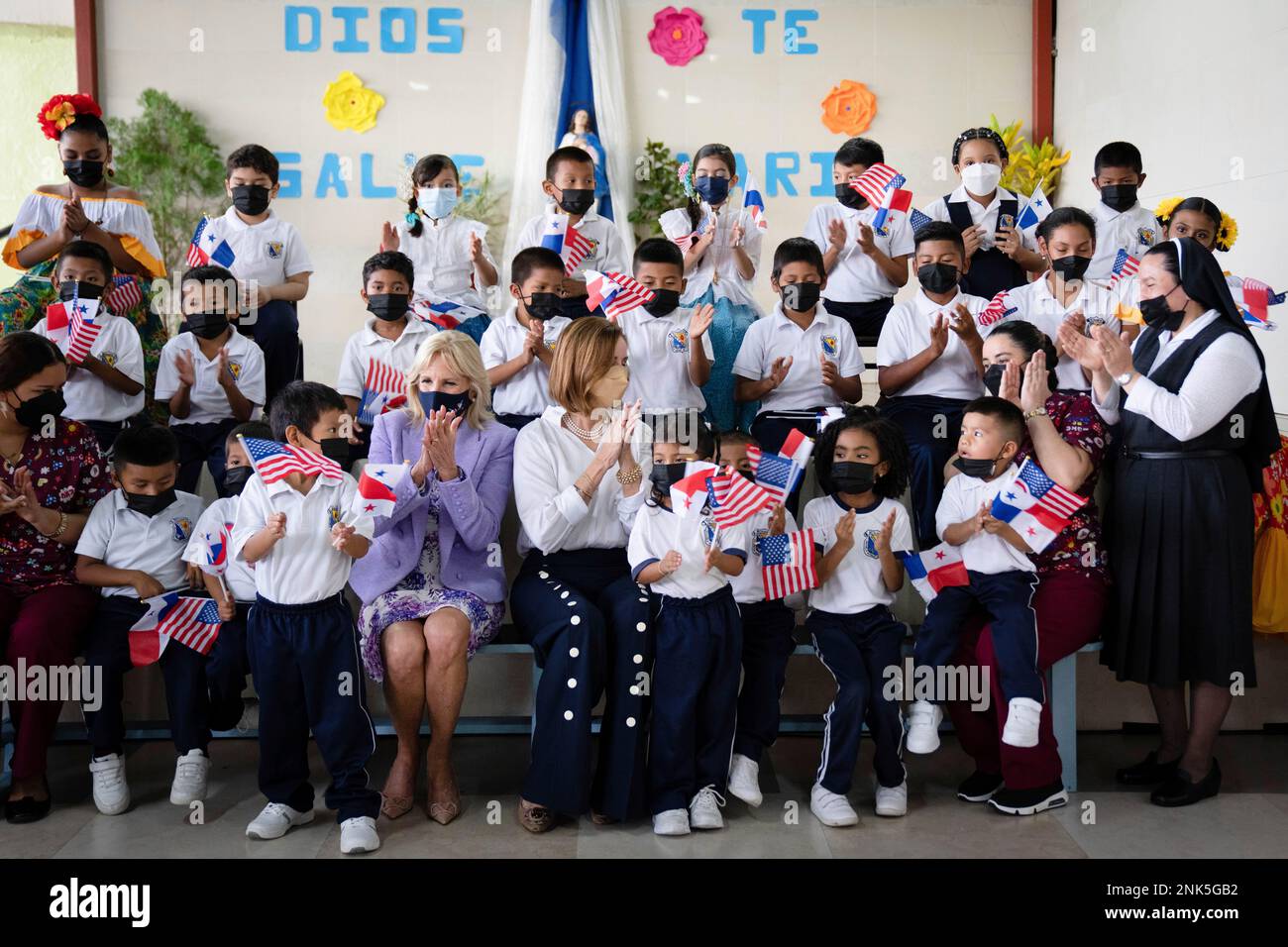 First lady Jill Biden and Panama's first lady Yazmin Colón de Cortizo ...