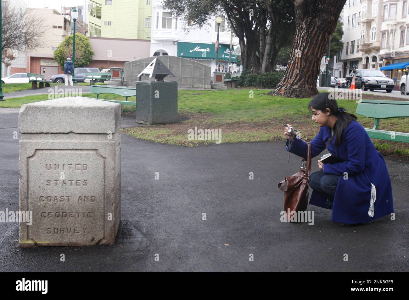 UC Davis landscape architecture student Amal Iqbal takes a photo of a ...
