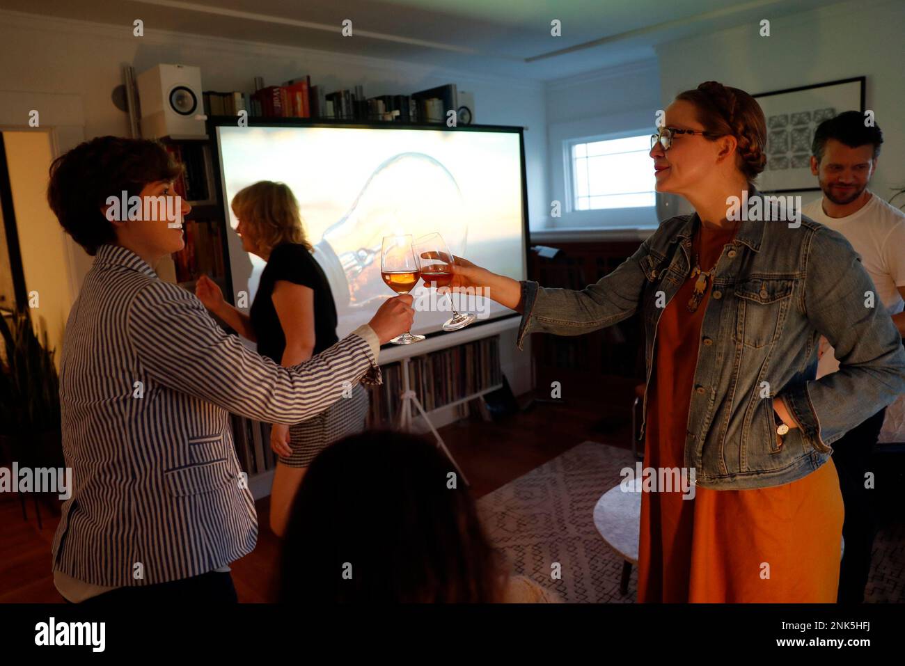 Betsy Stromberg and Kaitlin Ketchum toast before watching Game of ...