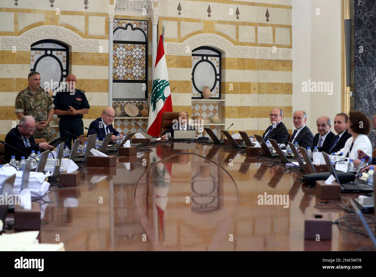 In this photo released by Lebanon's official government photographer ...