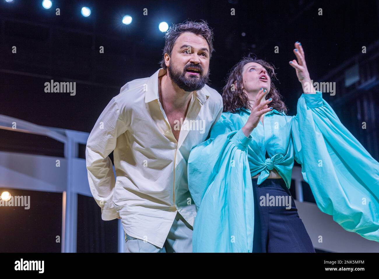 Cottbus, Germany. 22nd Feb, 2023. Actors Manolo Bertling (Konstantin ...
