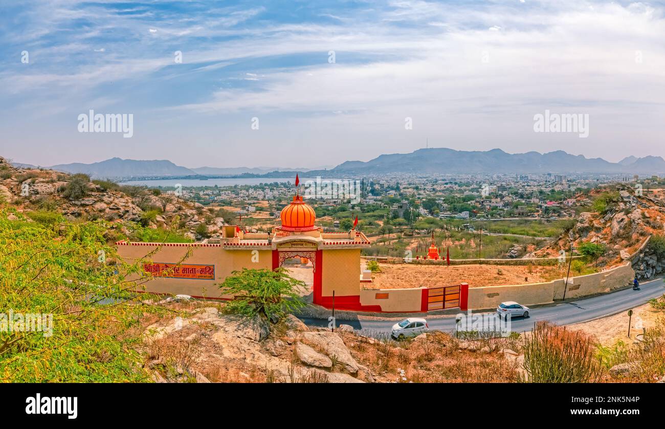 Panoramic view of Hindu temple and Ajmer city India Stock Photo - Alamy