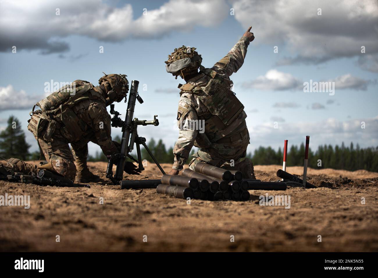 U.S. Army Spc. Royland Reid, left, an indirect-fire infantryman ...