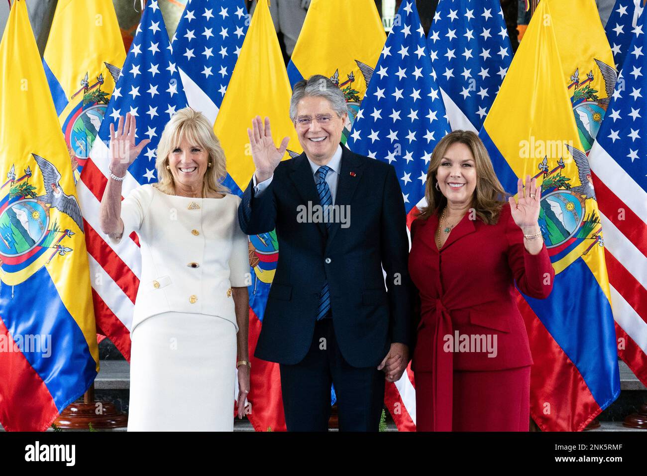 First Lady Jill Biden, Ecuadorian President Guillermo Lasso and first ...