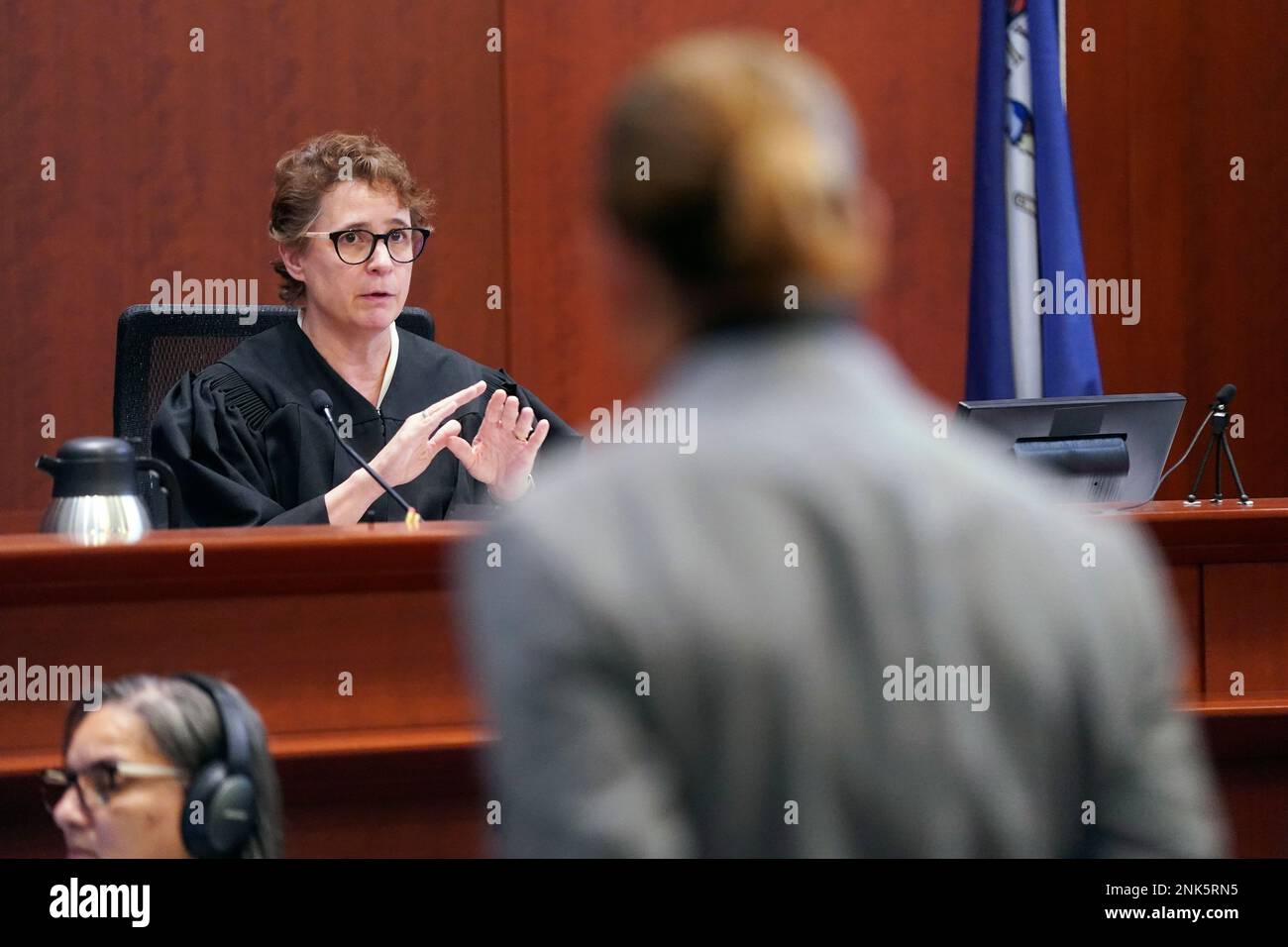 Actor Johnny Depp listens as Judge Penney Azcarate gives instructions ...