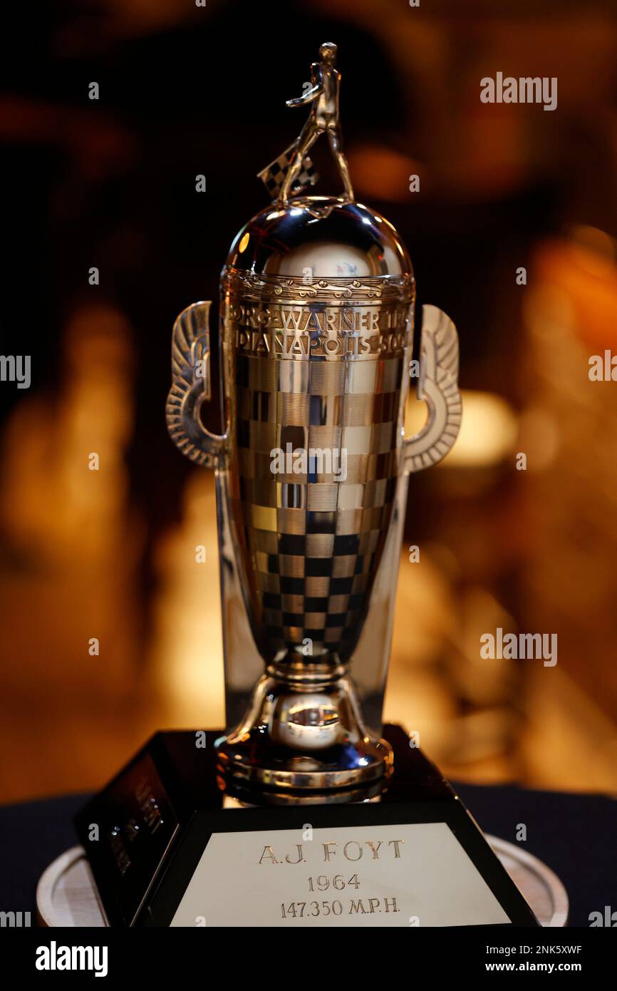SPEEDWAY, IN - MAY 18: A Baby Borg Trophy on display that was presented ...