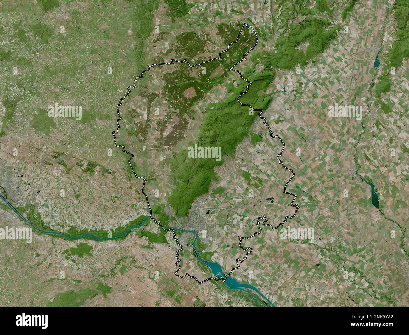Bratislavsky, region of Slovakia. High resolution satellite map Stock ...
