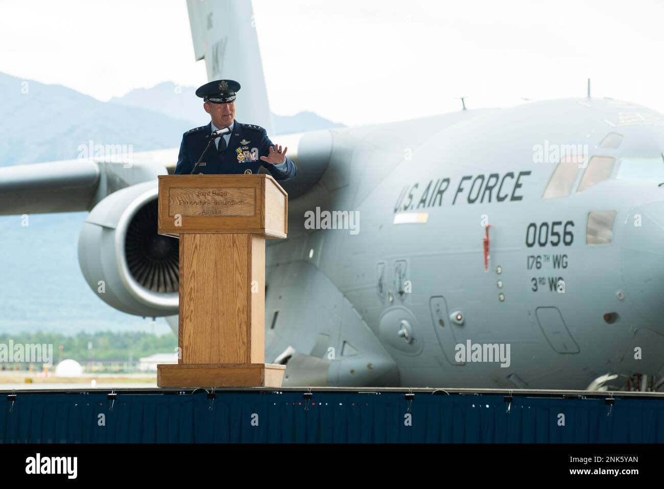 U.S. Air Force Lt. Gen. David A. Krumm delivers remarks during the 11th ...