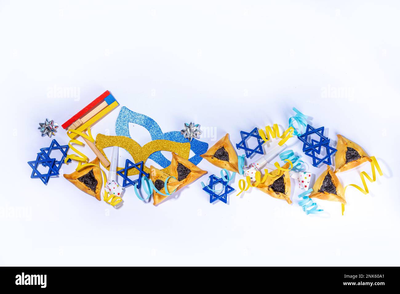 Jewish holiday Purim greeting card background, jewish spring start ...