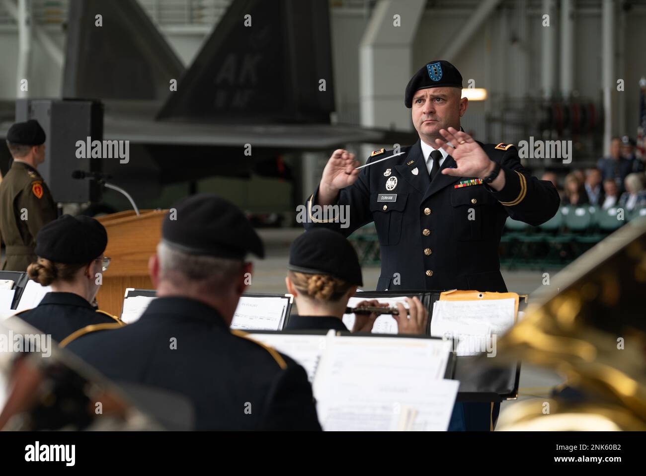 The 9th Army Band performs during the 11th Air Force change of command ...